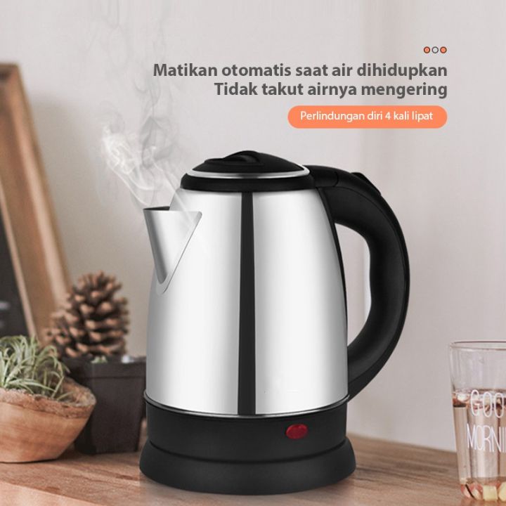 Teko Listrik 2 Liter Ketel Pemanas Air Ceret Masak Air Stainless Steel ...