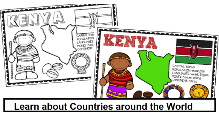Coloring Book about Countries around the World Geography for Preschool ...