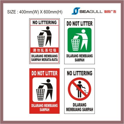 Do Not Litter Dilarang Membuang Sampah Merata-rata No Littering | Lazada