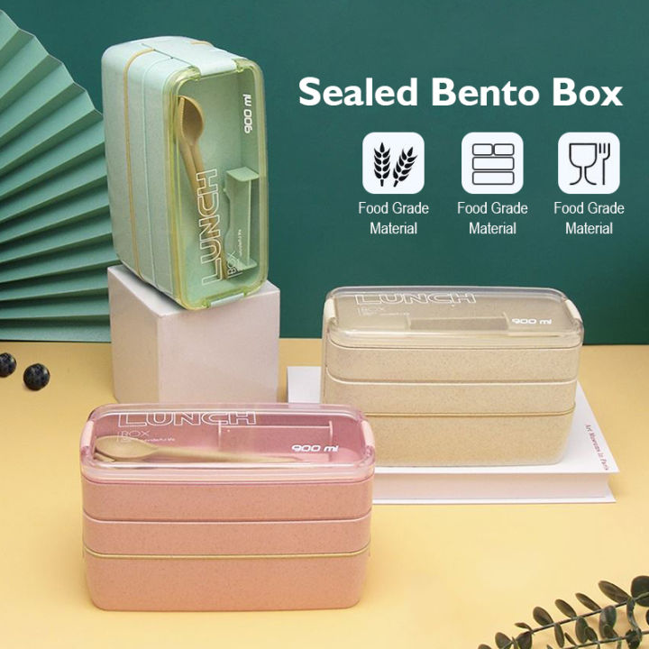 Multi Layered Bento Lunch Boxes Microwave Safety Heated Large Capacity ...