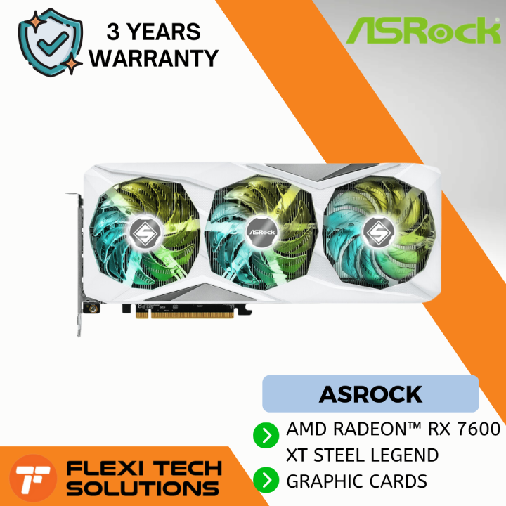 ASRock AMD Radeon™ RX 7600 XT Steel Legend 16GB OC Graphics Card | Lazada