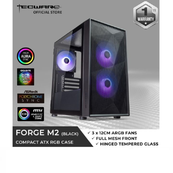 Tecware M2 Forge ARGB MATX Gaming Case Black/White | Lazada