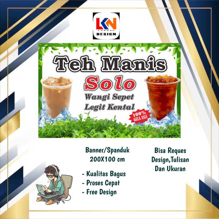 spanduk banner es teh manis solo | Lazada Indonesia
