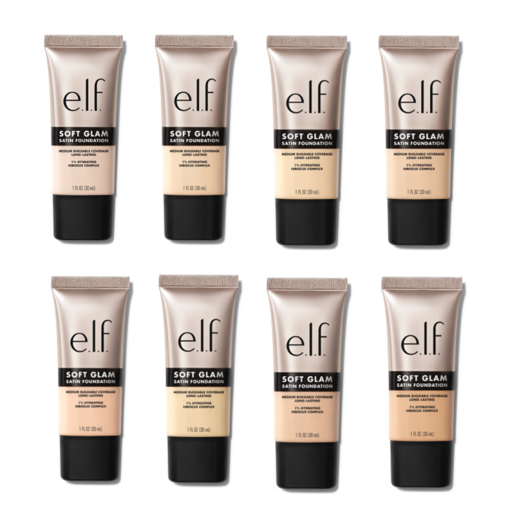 e.l.f. Soft Glam Satin Foundation, Long-Lasting, Hydrating Liquid ...
