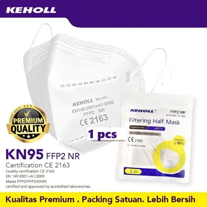 Masker Kn95 Kn 95 white putih 4Ply 4 ply Earloop Keholl 1 pc | Lazada ...