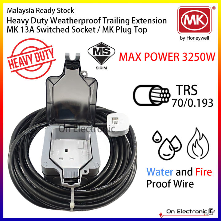1 GANG HEAVY DUTY TRAILING EXTENSION SOCKET 3/6/10/15/20M 70/0193 TRS ...