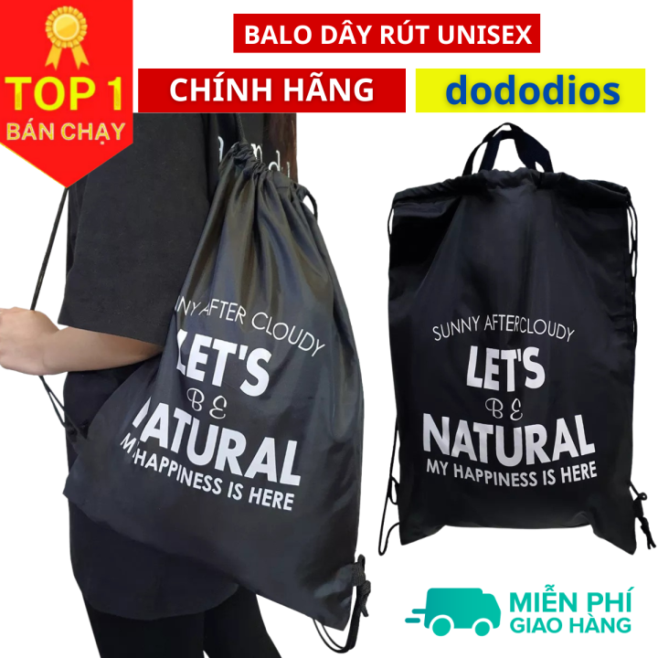 Balo dây rút unisex, Balo dây rút gấp gọn, vải dù chống thấm nước ...