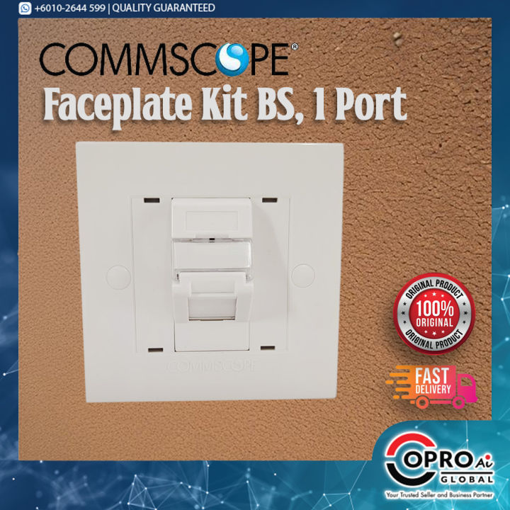 [1 GANG] Commscope AMP® Ori Faceplate KIT BS, 1 Port Cat 3, Cat6, Cat6a ...
