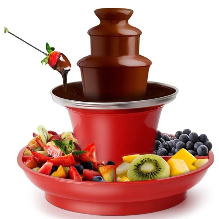 (BYIT) Chocolate Fountain Mini Fondue Set with Serving Tray Included ...