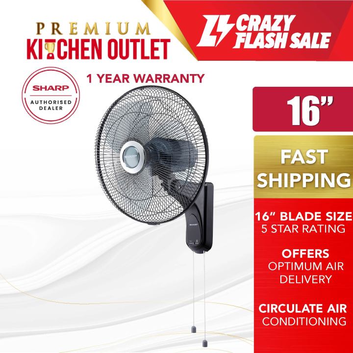 Sharp 16 Inch Wall Fan PJW169GY | Elba 16 Inch Wall Fan with Remote ...