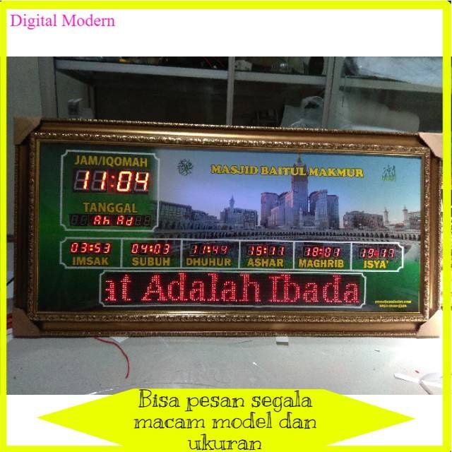 JAM DIGITAL Masjid jadwal sholat otomatis tipe standart plus running ...