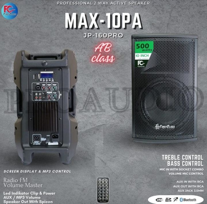 Speaker Aktif 10 Inch FirstClass JP 160 PRO Max10PA / Max 10 PA 500 ...