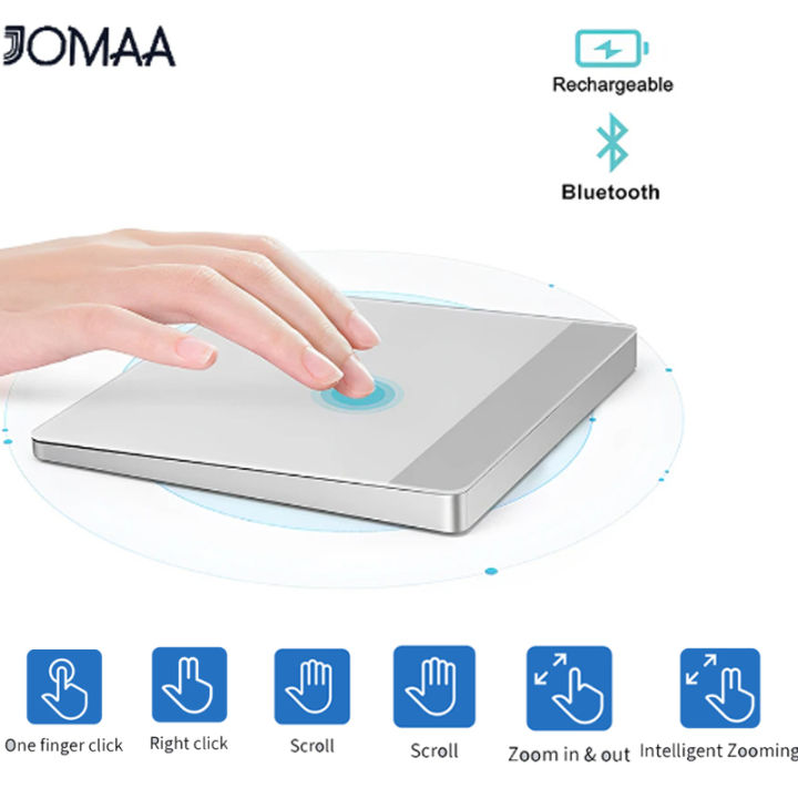 JOMAA Bluetooth/Wired High Precision Trackpad Rechargeable Multi ...