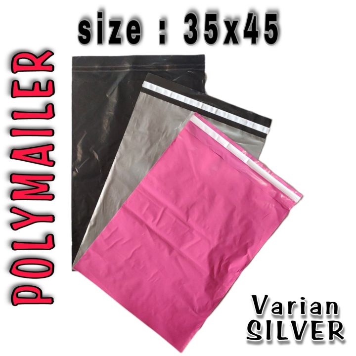 plastik packing polimer polymailer SILVER uk 35x45 (50 pcs) plastik ...