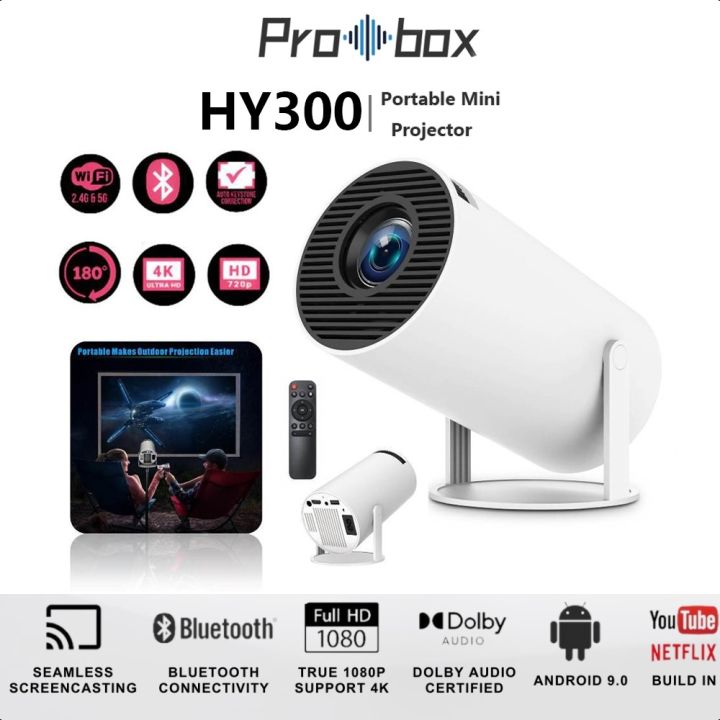 Projektor HY300 Android 11 Cerdas Kotak 8000 Projektor 4k Super 1080p ...