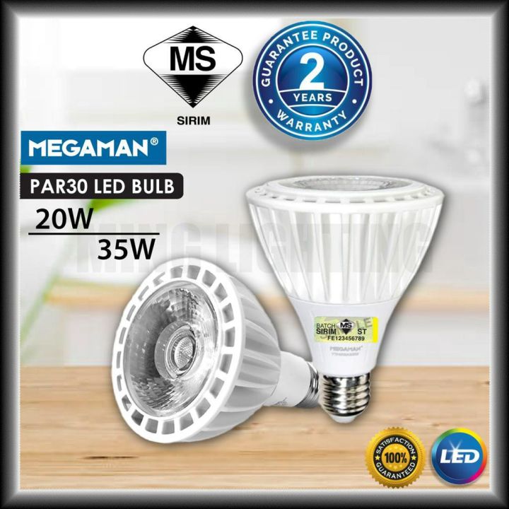 [SIRIM] MEGAMAN Halogen PAR30 Bulb 20W 35W E27 Mentol Spotlight Ceiling ...
