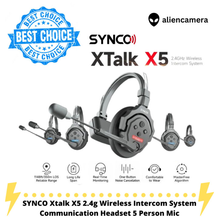 Synco Xtalk X5 2.4G Full-Duplex Single-Ear Remote Headset Wireless ...