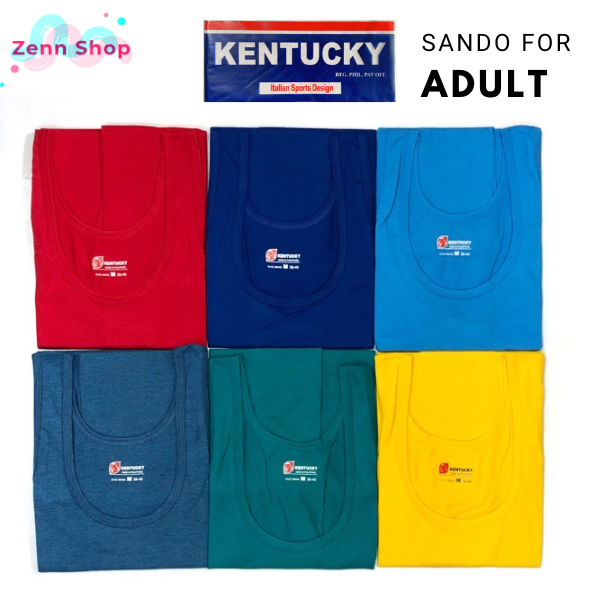 KENTUCKY SANDO COLORED FOR ADULT(ASSORTED COLORS)(6 PCS) | Lazada PH