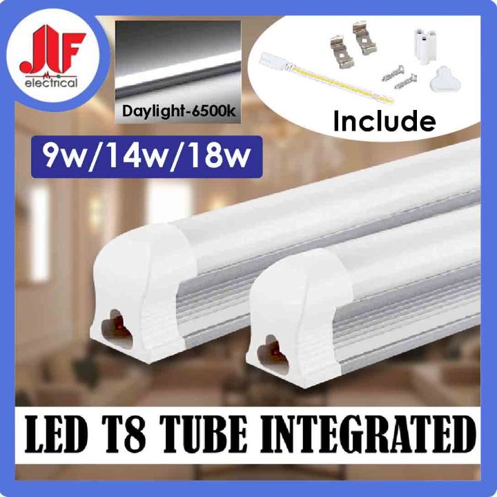 LED T8 TUBE INTEGRATED 9W / 14W / 18W (2FT / 3FT / 4FT) DAYLIGHT 6500K | Lazada
