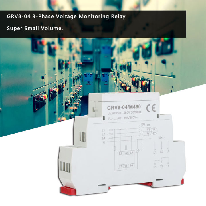GRV8-04 3-Phase Voltage Monitoring Relay Phase Sequence Phase Failure Protection M460 for ...