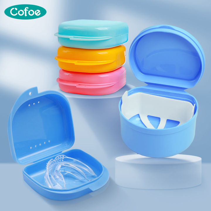 Cofoe Denture Storage Box with Strainer Basket False Teeth Container ...
