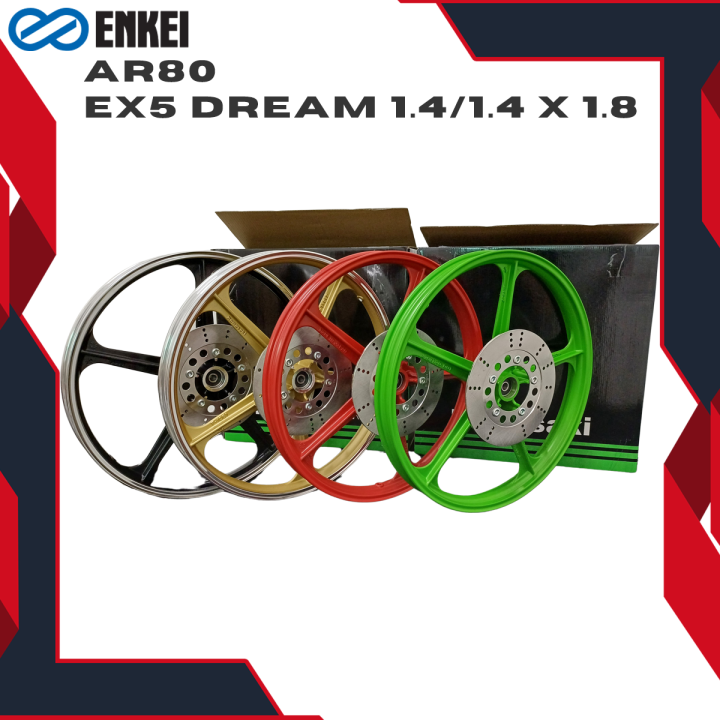 SPORT RIM ENKEI 5 BATANG FULL CHOP HONDA EX5 DREAM MATT BLACK GOLD ...