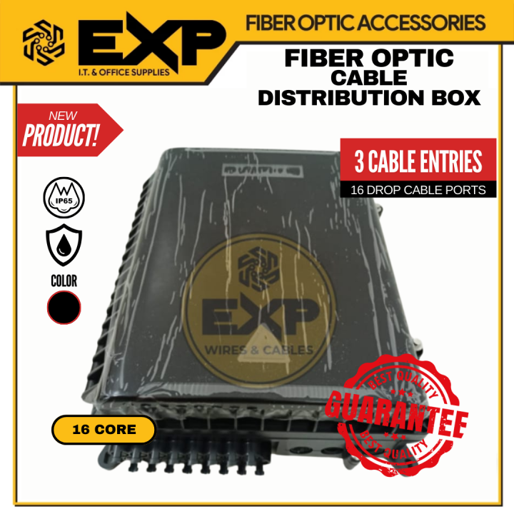 Fiber Optic Cable Distribution Box(BLACK), 16-Core, Outdoor/Indoor FTTX ...