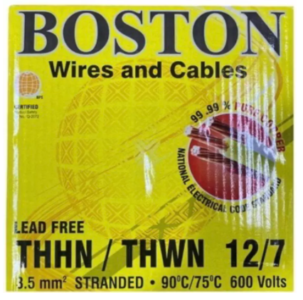 Boston 3.5mm2 #12 THHN Stranded Wire 150m/roll | Lazada PH