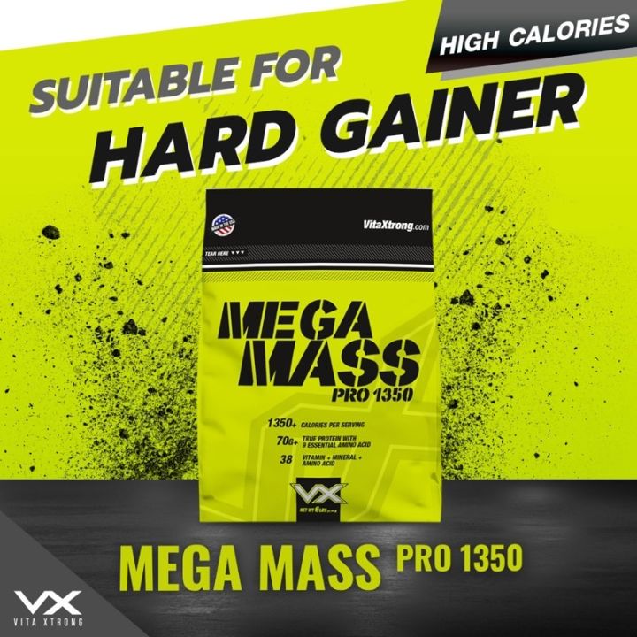MEGA MASS PRO 1350 VITAXTRONG 12lbs /5.4kg (with casein for 8 hour ...