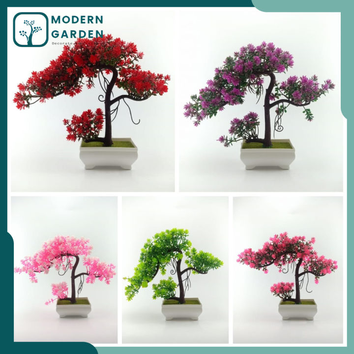 Bunga Bonsai Dekorasi BP8824 Bahan Plastik Free Pot Busa Petak Untuk ...