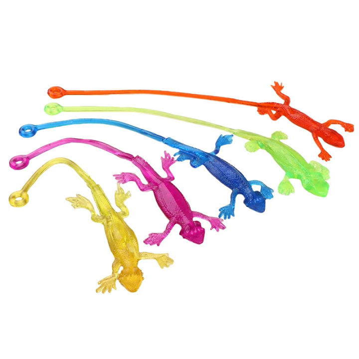 🔥🔥🔥Sarawake 20Pcs Sticky Lizard Animals Retractable Viscous Rubber ...