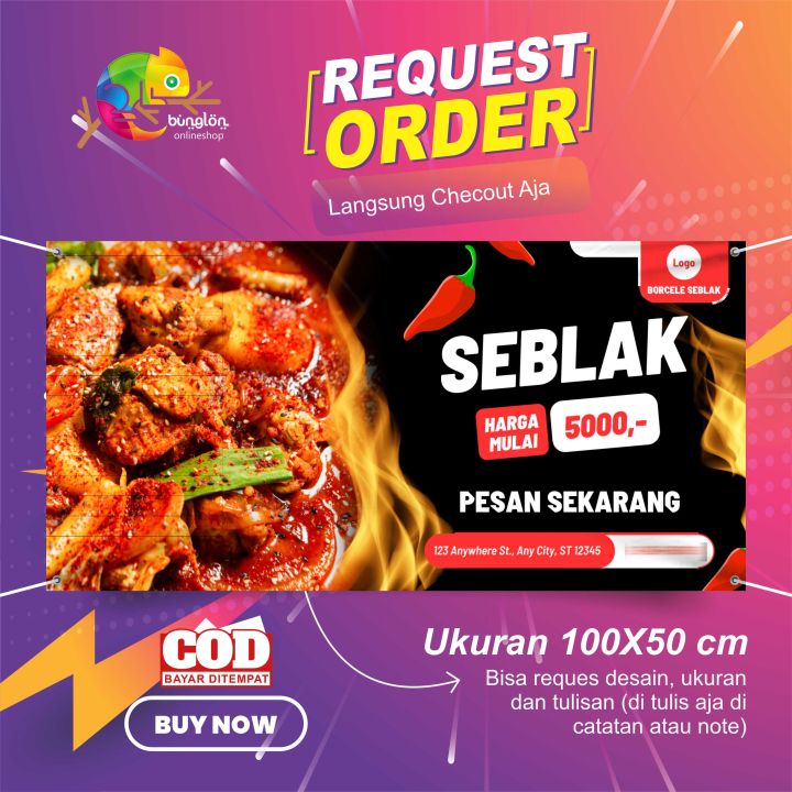 Spanduk Banner Merah Hitam Kreatif Seblak Banner | Lazada Indonesia