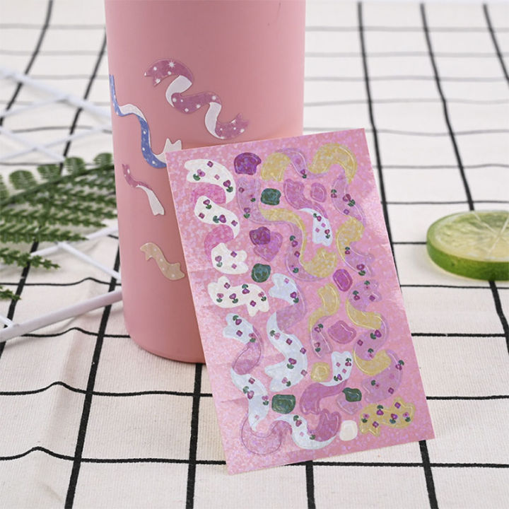 🎀Ribbon Series Laser Stickers Theo đuổi ngôi sao thẻ nhỏ lấp lánh trang ...