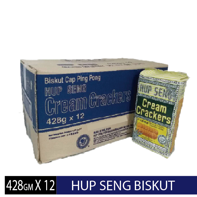1 Carton Hup Seng Cream Crackers Biscuit 428g x 12 Packs (LOCAL READY STOCKS) | Lazada