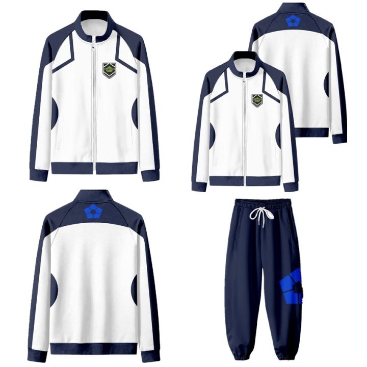 สินค้าใหม่ในยุโรปและอเมริกา BLUE LOCK เสื้อแจ็คเก็ตซิปคุกสีน้ำเงินชาย ...