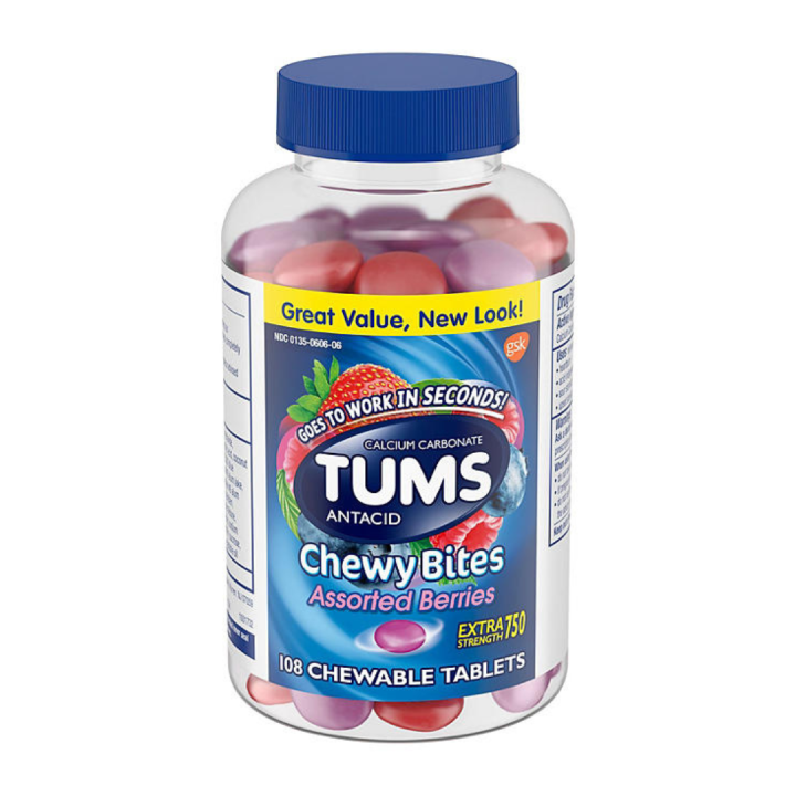 Tums Chewy Bites Assorted Berries Extra Strength 750 (108 Chewable ...