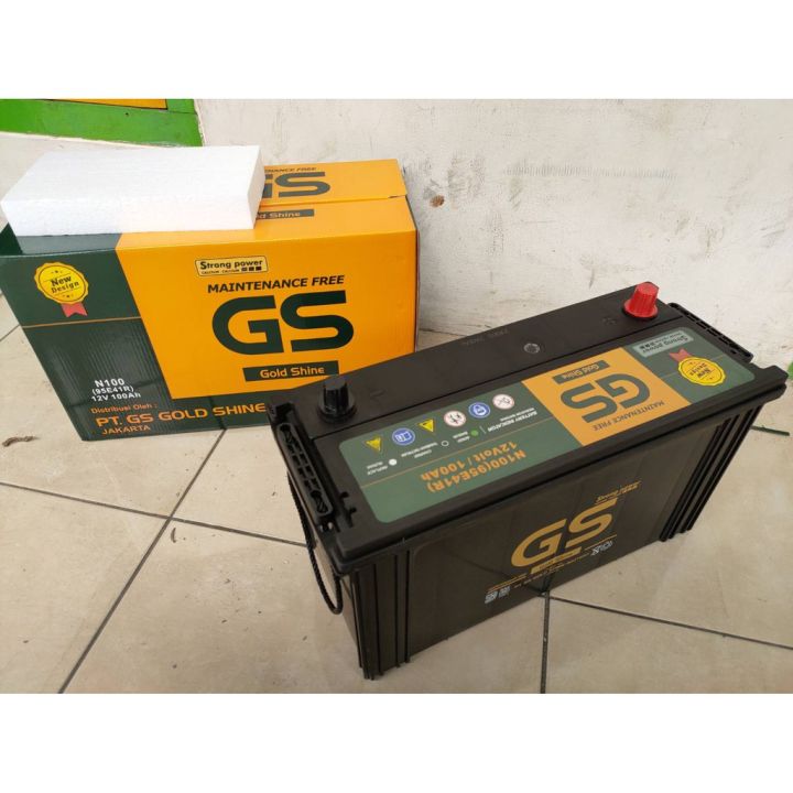 AKI MOBIL KERING GS GOLDSHINE / Goldstar TIPE N100 12 VOLT 100 AH Genset alat berat kapal ...