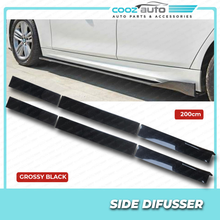 Universal Car Side Skirt Canard Diffuser kit 200cm (2pcs) | Lazada