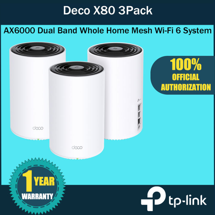 【READY STOCK】TP-Link Deco AX6000 Dual-Band Mesh WiFi 6 System (Deco X80 ... 【READY STOCK】TP-Link Deco AX6000 Dual-Band Mesh WiFi 6 System (Deco X80 ...