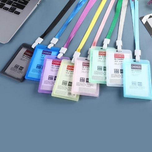 Name Tag Gantungan ID Card Holder Transparan Vertikal | Lazada Indonesia