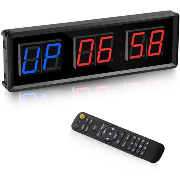 Gym Timer,LED Interval Timer Digital Countdown Wall Clock Fitness Timer ...