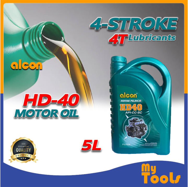 Mytools ALCON 5 Litre HD-40 Motor Oil Minyak Hitam 4-stroke 4T ...