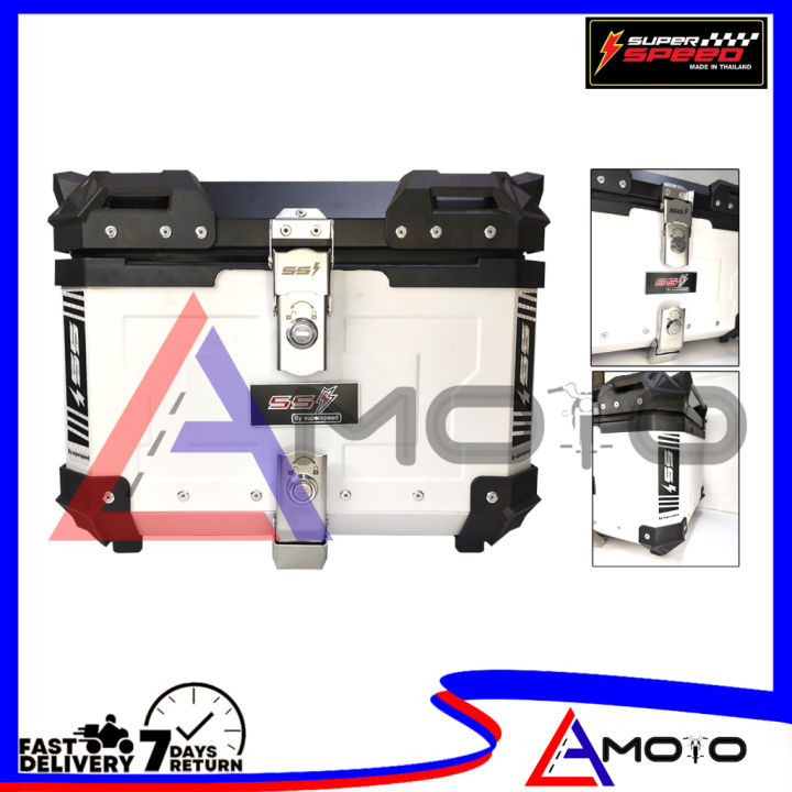 SUPER SPEED TOP BOX WHITE / 45 LITERS / ALLOY TOPBOX MIO PCX ADV NMAX ...
