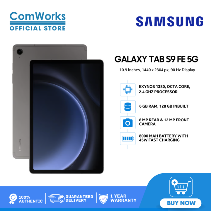 ComWorks Official Store | Samsung Galaxy Tab S9 FE 5G | 6GB 128GB | 10. ...