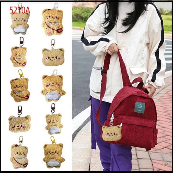 5210A การ์ตูนลายการ์ตูน จี้รูปหมีเนย ตุ๊กตาผ้าพลัฌ ตุ๊กตายัดไส้ จี้ห้อยกระเป๋า ตลกๆ ...