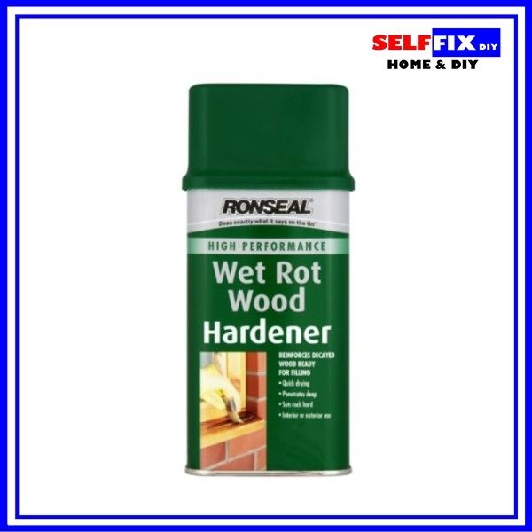 Ronseal Wet Rot Wood Hardener 250ml - High Performance Wood Repair / Save Rotten Wood Solution ...