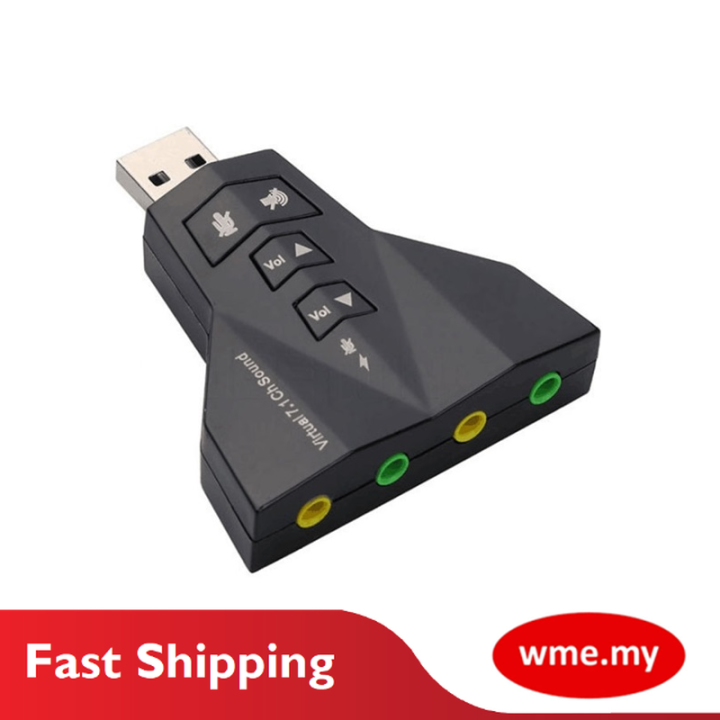 USB Sound Adapter External Virtual 7.1 Channel 3D Sound Card Flexible Audio Interface For Laptop ...