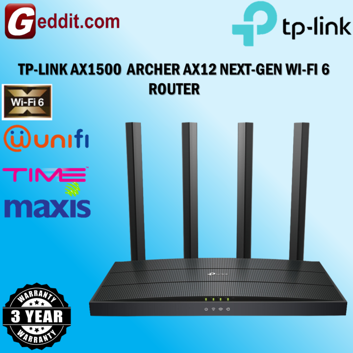 TP-LINK ARCHER AX12 DUAL-BAND GIGABIT AX1500 WI-FI 6 ROUTER | Lazada