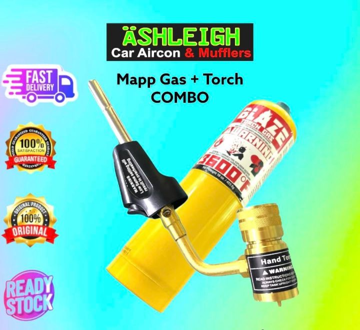 MAPP GAS + Brazing TORCH with Igniter Combo Air-conditioning Car aircon ...