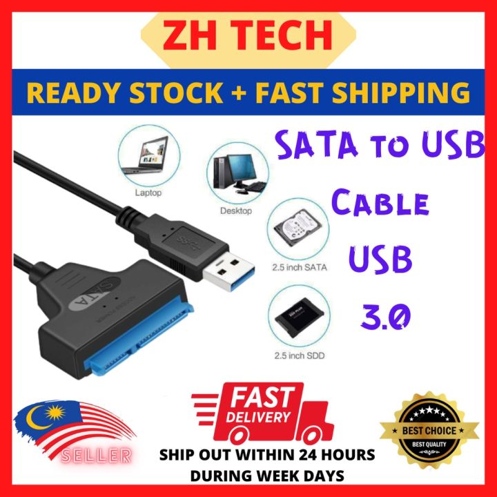 SATA to USB Cable 3.0 2.0 SATA Hard Disk Drive Adapter Reader For 2.5 3 ...